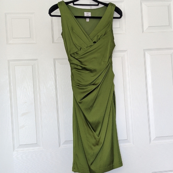Suzi Chin for Maggy Boutique | Dresses | Green Ruched Sheath Suzi Chin ...